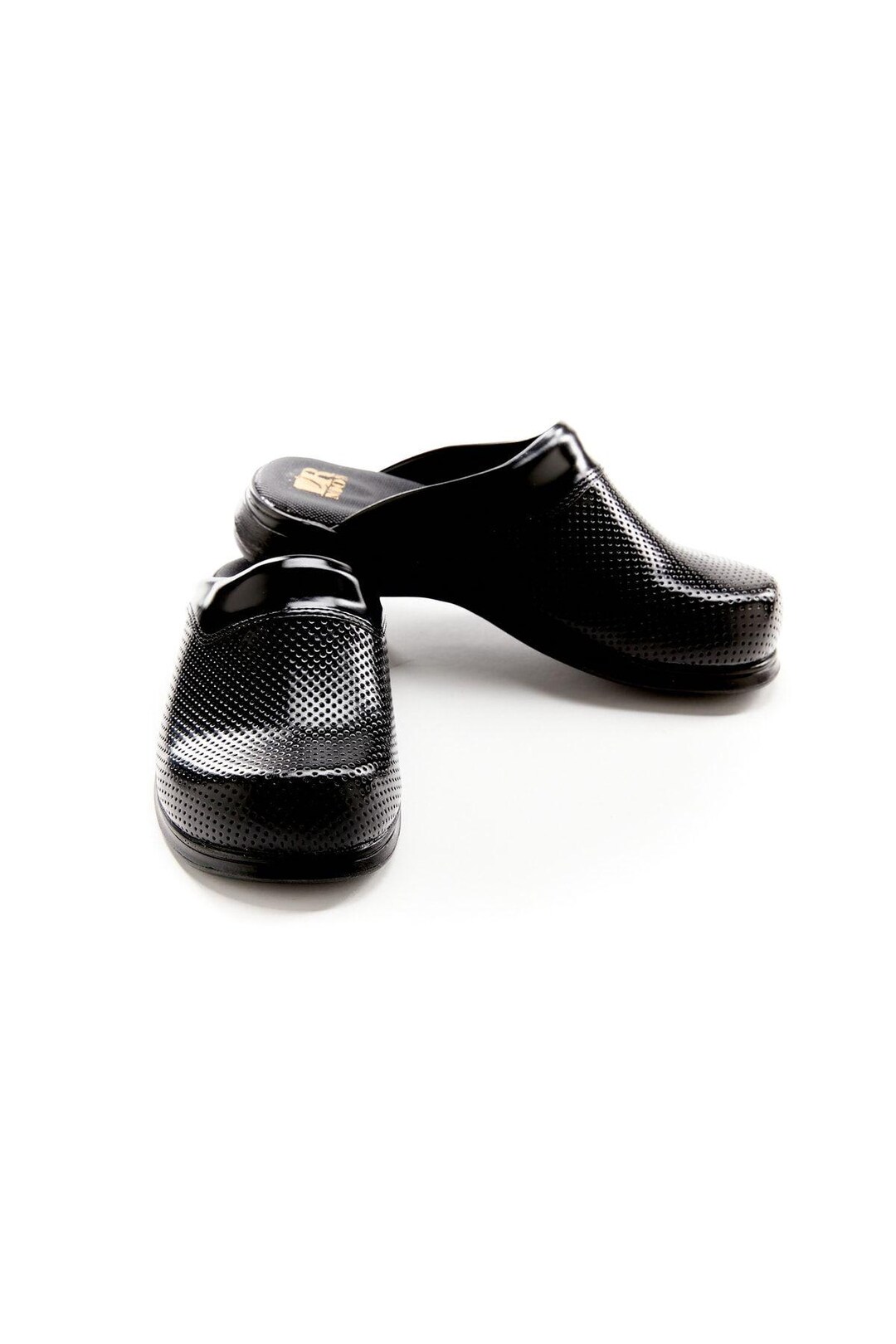 Men’s Black Orthopedic Clogs With Leather Sole – Breathable Perforated ...
