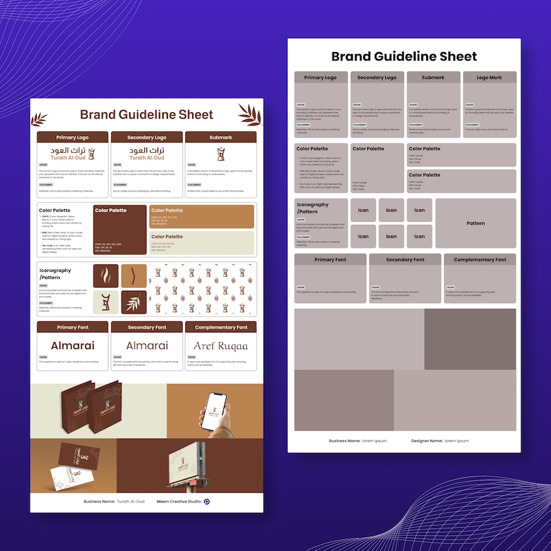 Branding Sheet | Editable - Etsy