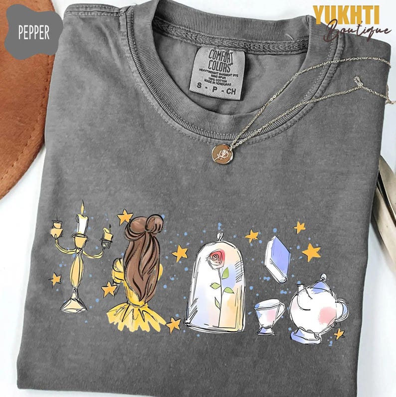 Watercolor Disney Belle Princess Tee, Girly Disney Girls Trip Shirt ...