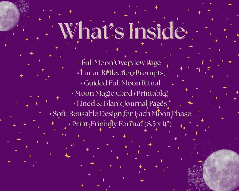 Full Moon Journal – Printable Moon Ritual and Reflection Pages for Self ...