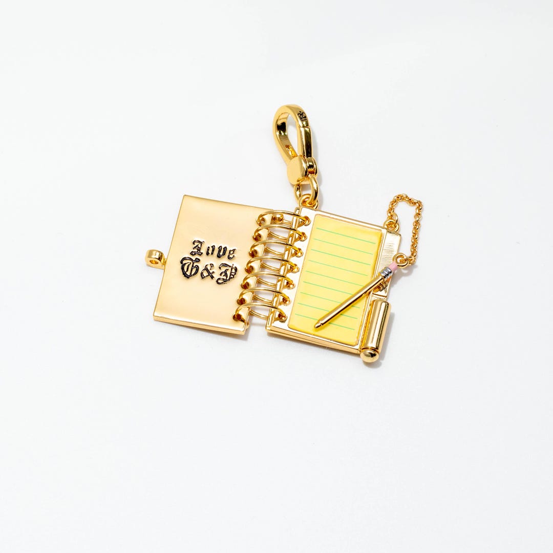 18k Gold Filled Notebook Enamel Charms Juicy Coutur Style Charms JC9 - Etsy
