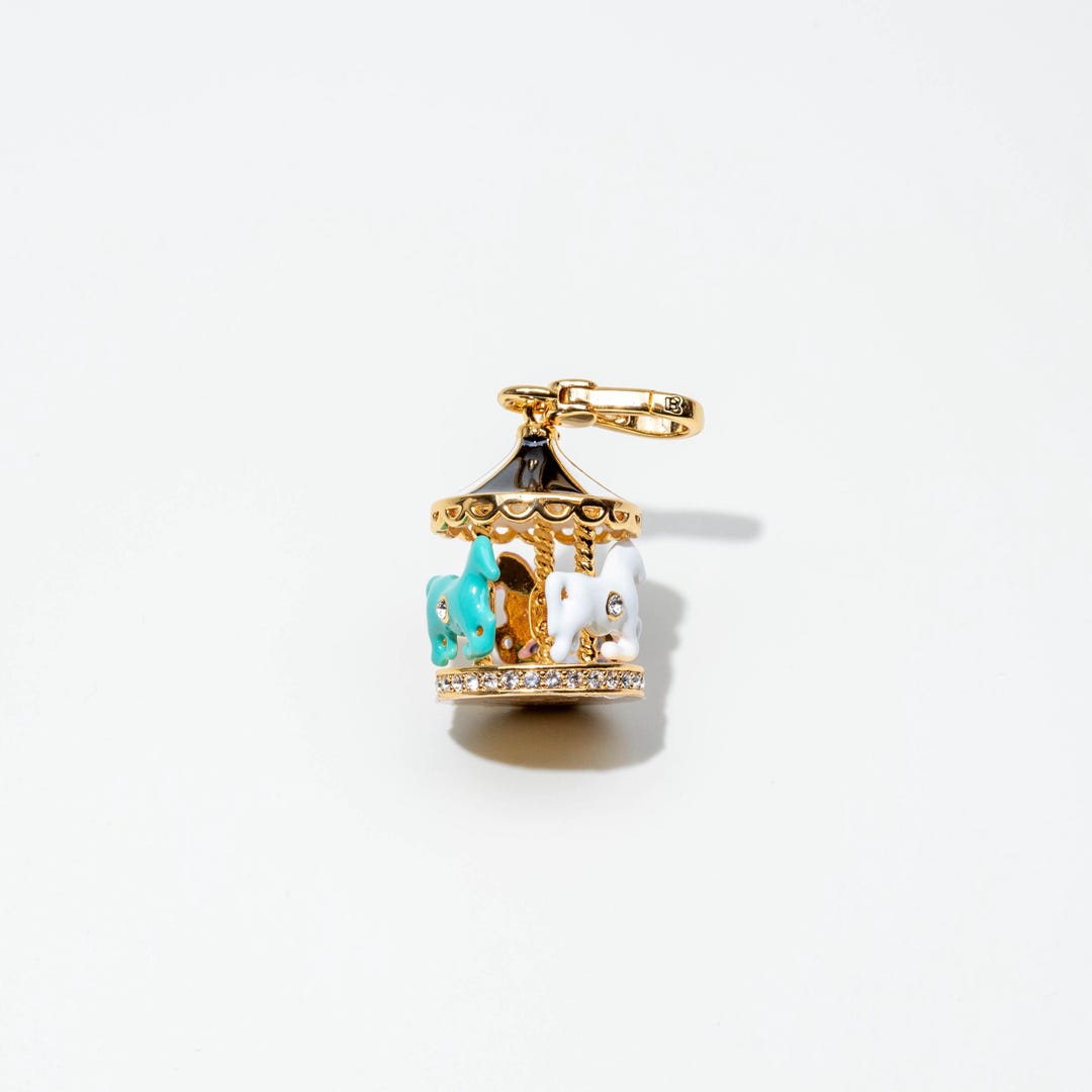 18k Gold Filled Carousel Horse C.Z Enamel Charms Juicy Coutur Style ...