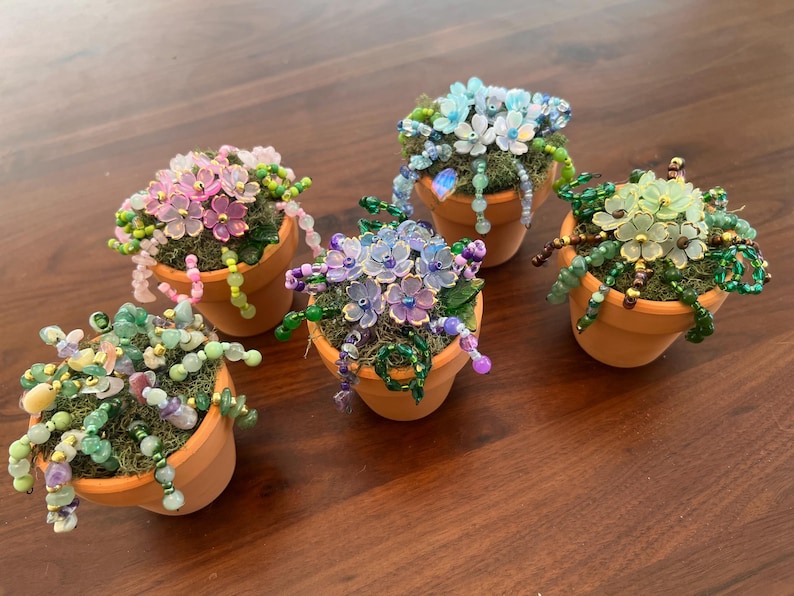 Beaded Flower Pot Plants - Etsy