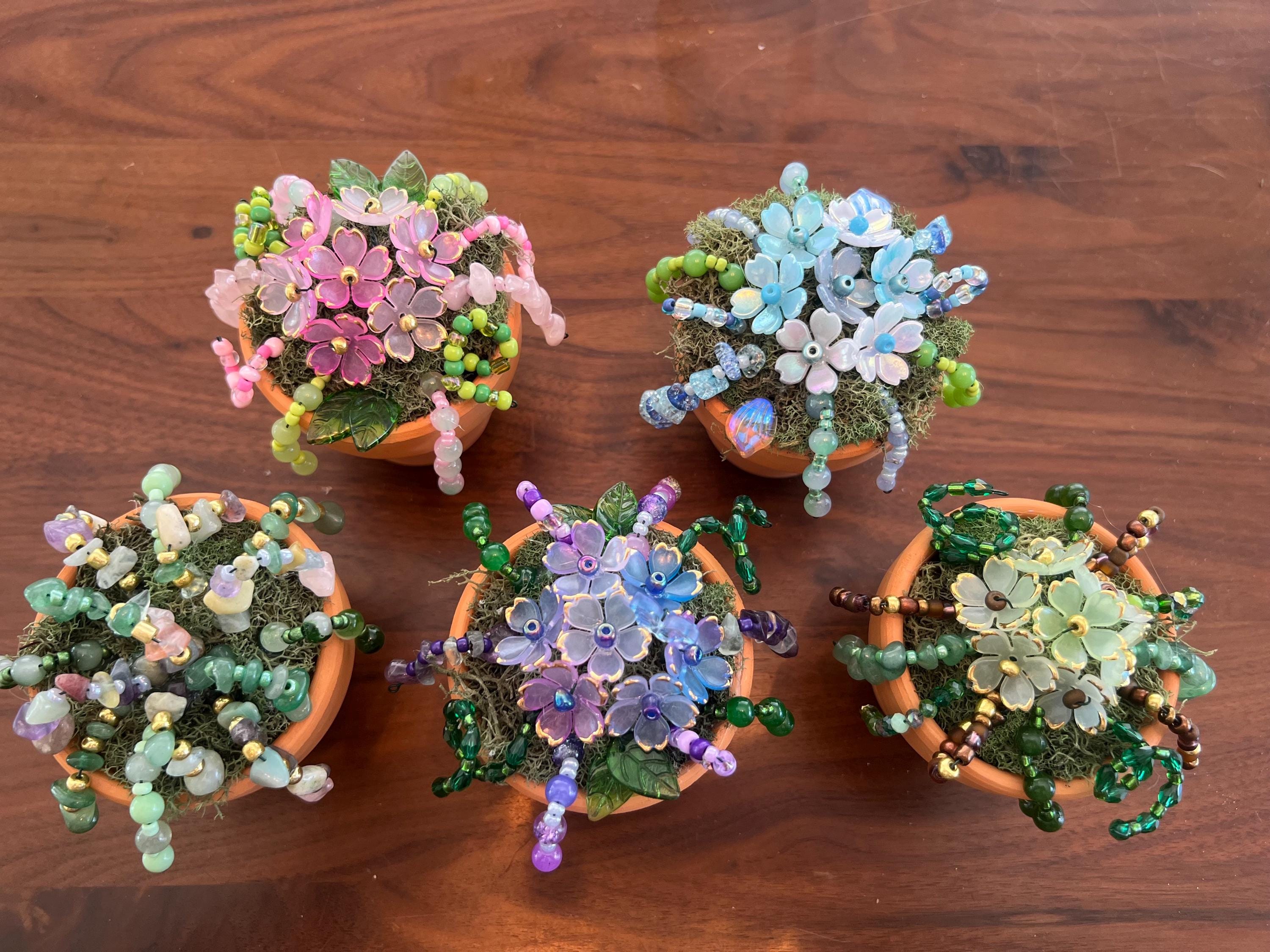 Beaded Flower Pot Plants - Etsy