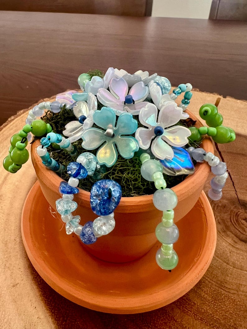 Beaded Flower Pot Plants - Etsy