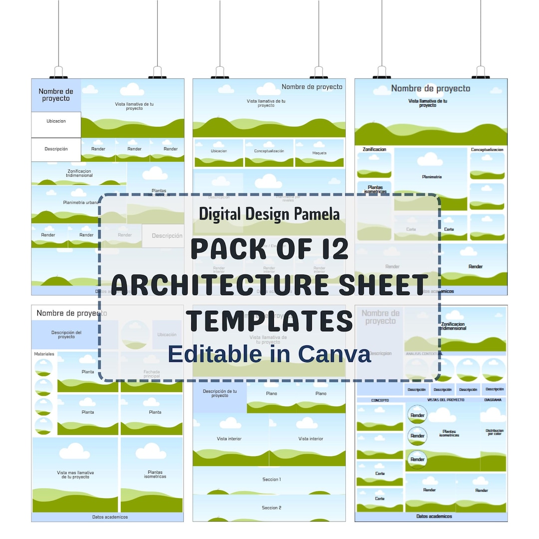 12 Architecture Sheet Templates – Editable in Canva | Modern Layouts ...