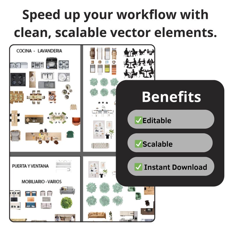 200+ Vector Furniture Blocks | AI + PNG Kit for Canva, Illustrator ...