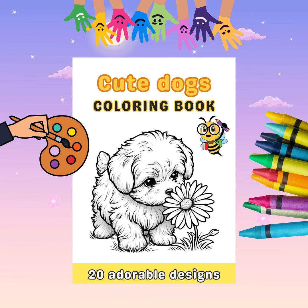 Color and Learn: 20 Dog Breeds – Educational Coloring Book for Kids - Etsy