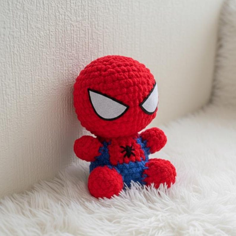 Spiderman Crochet Pattern: No Sew Plush Amigurumi (PDF) - Etsy
