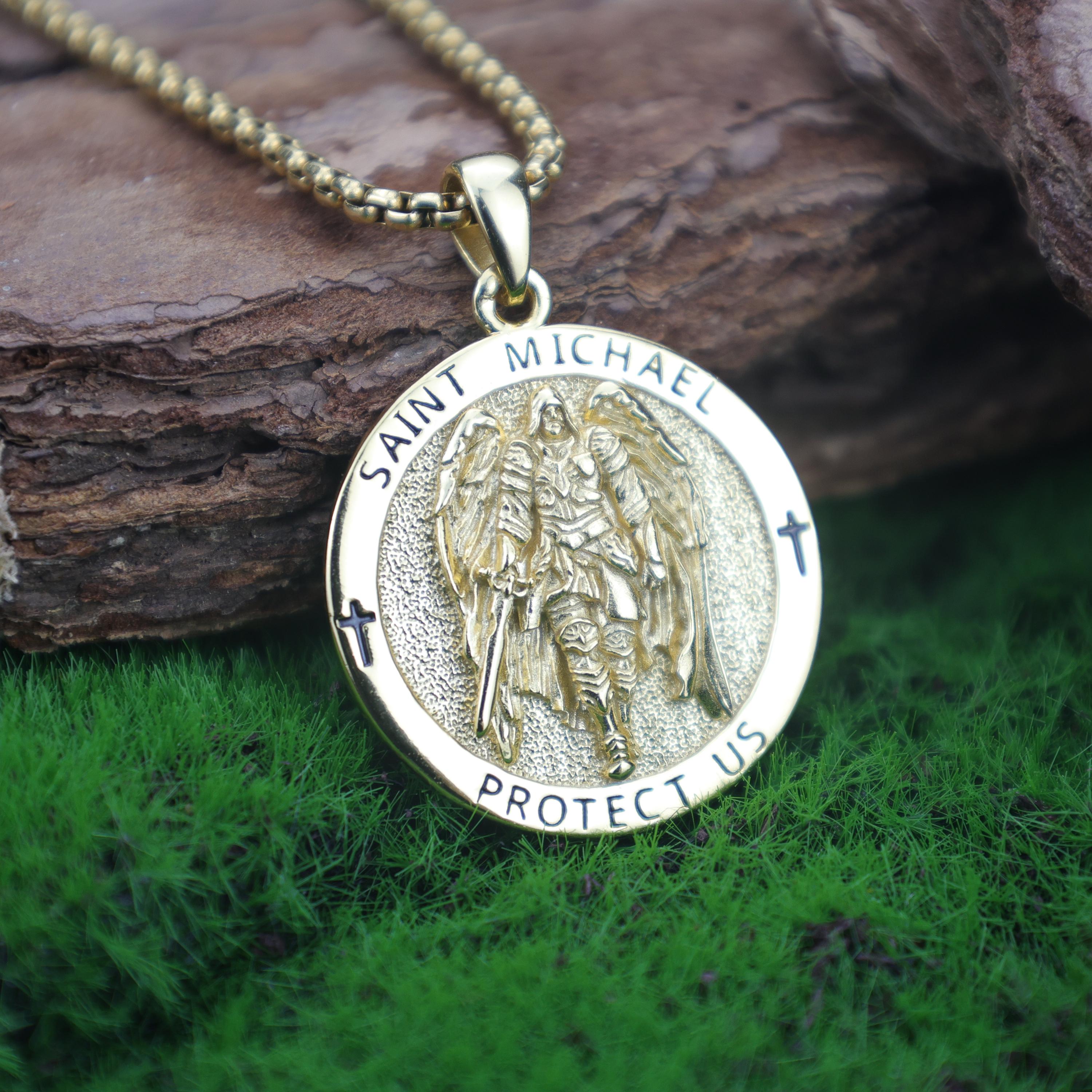 Sterling Silver St. Michael Pendant Necklace: Christian Amulet, Patron ...