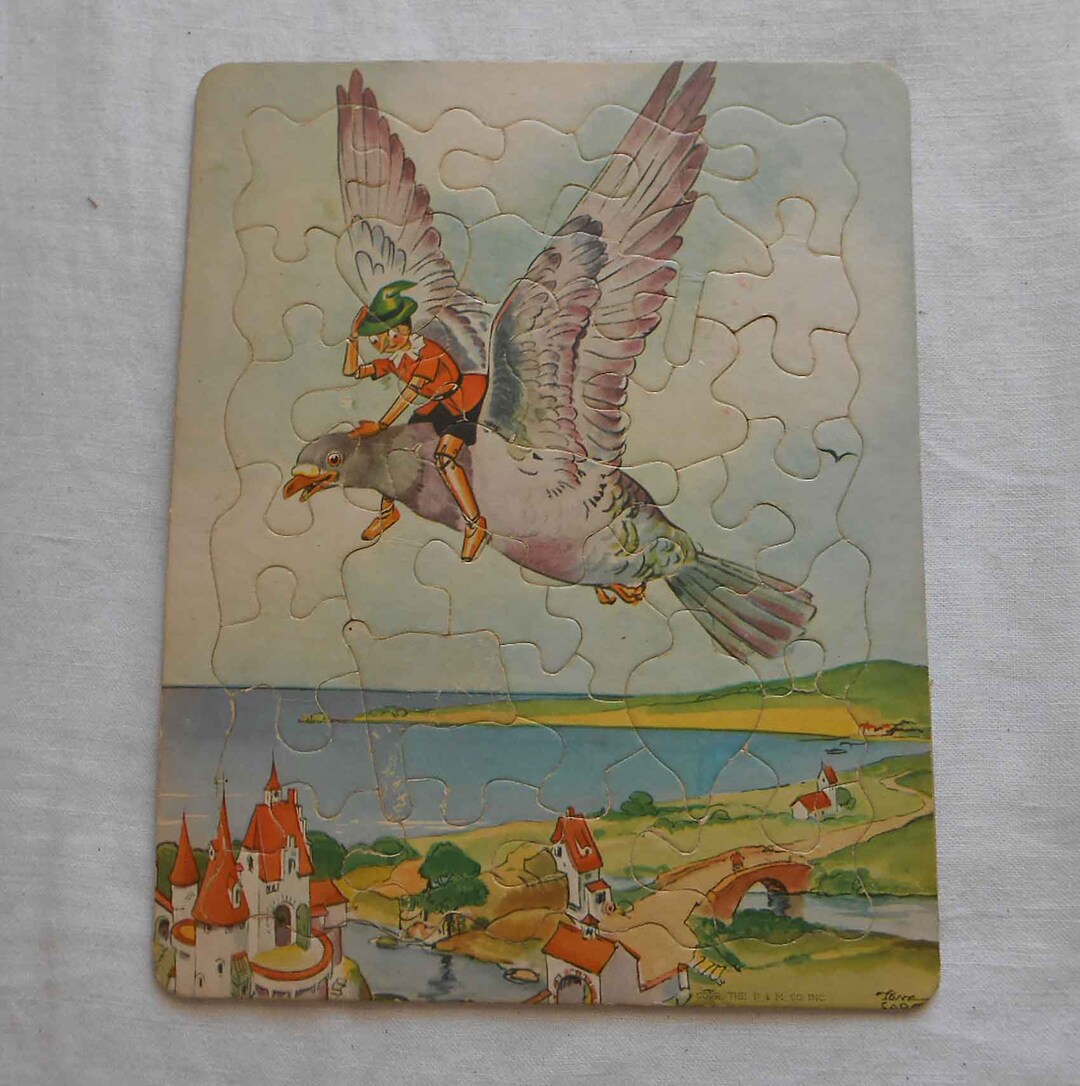PINOCCHIO RIDING A BIRD Puzzle Collodi Puppet Adventures Tony Sarg ...