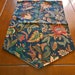Pretty BLUE SWEET PEA Linen Tablecloth Appliqued Petals Green Leaves ...