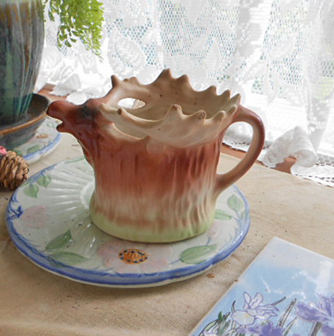 Czech MOOSE or ELK CREAM Pitcher 1930s Art Pottery Find | Etsy