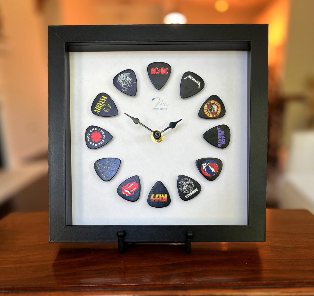 Unique Hard Rock Guitar Pick Clock - Etsy
