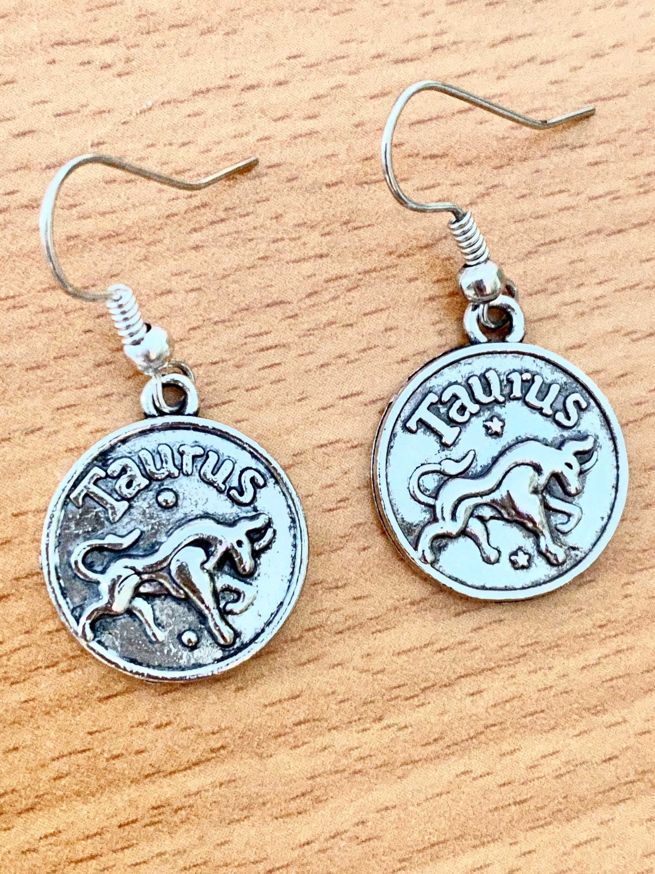 Taurus silver earrings Taurus Horoscope earrings Zodiac | Etsy