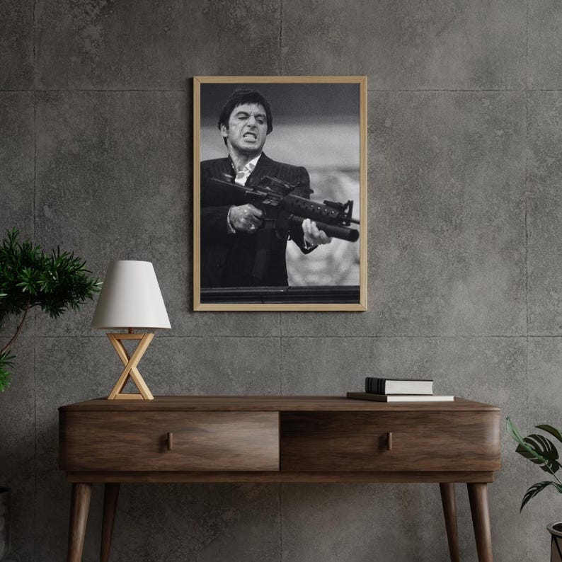 Tony Montana Scarface Final Scene Poster | Al Pacino Movie Icon Wall ...