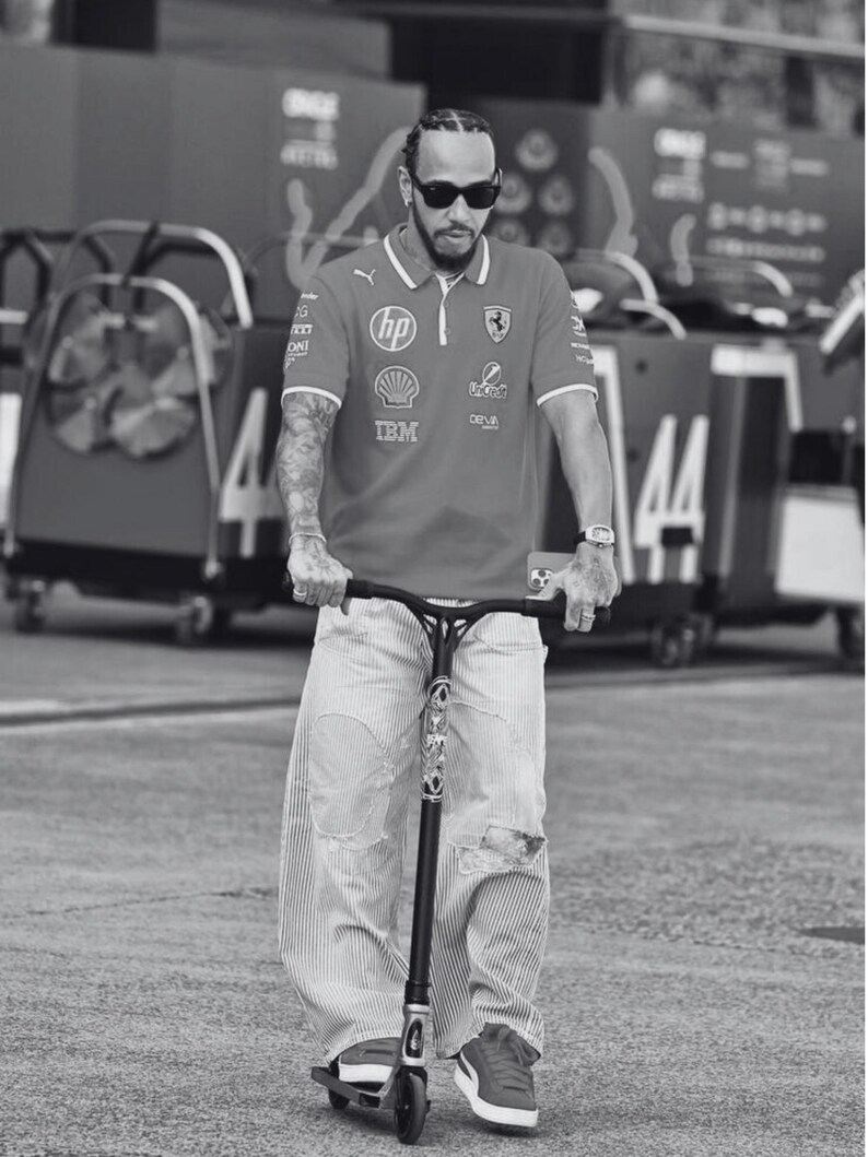 Lewis Hamilton F1 Paddock Fashion Poster | Iconic Scooter and Style ...