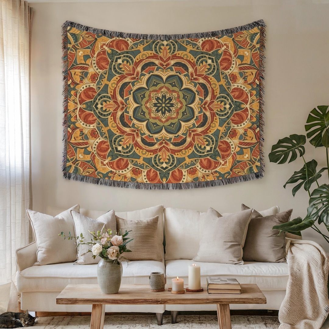 Vintage Mandala Pattern Wall Tapestry – Wall Tapestry & Fabric Wall Art ...