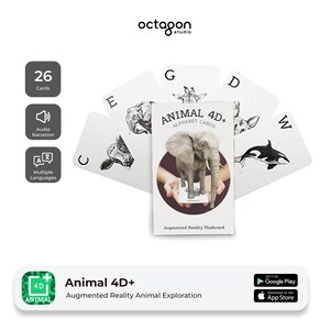 Animal 4D+ AR Flashcards: Alphabet Learning Cards, Educational Gift - Etsy