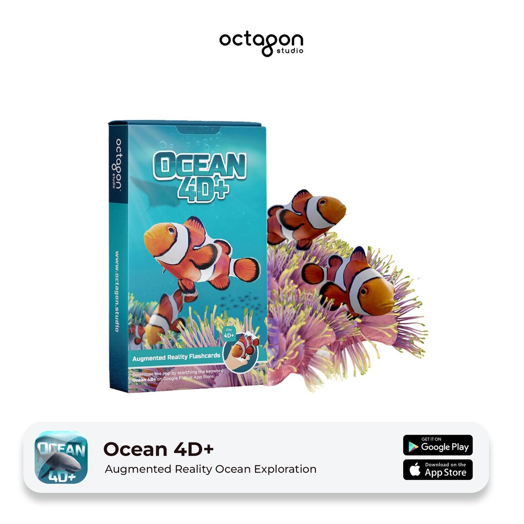 Ocean AR Flashcards | 35 Marine Animal Cards | Interactive STEM Gift ...