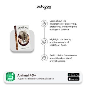 Animal 4D+ AR Flashcards: Alphabet Learning Cards, Educational Gift - Etsy