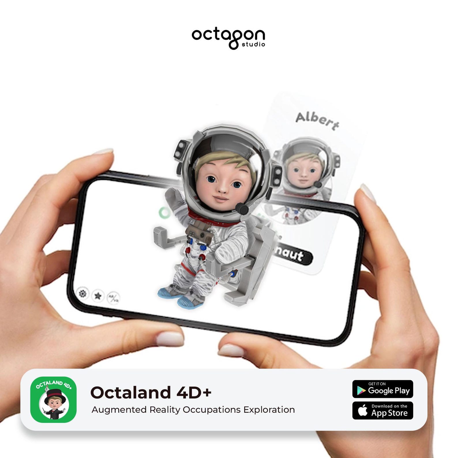 Octaland 4D Augmented Reality Alphabet Cards: Career ABC Learning Toy ...