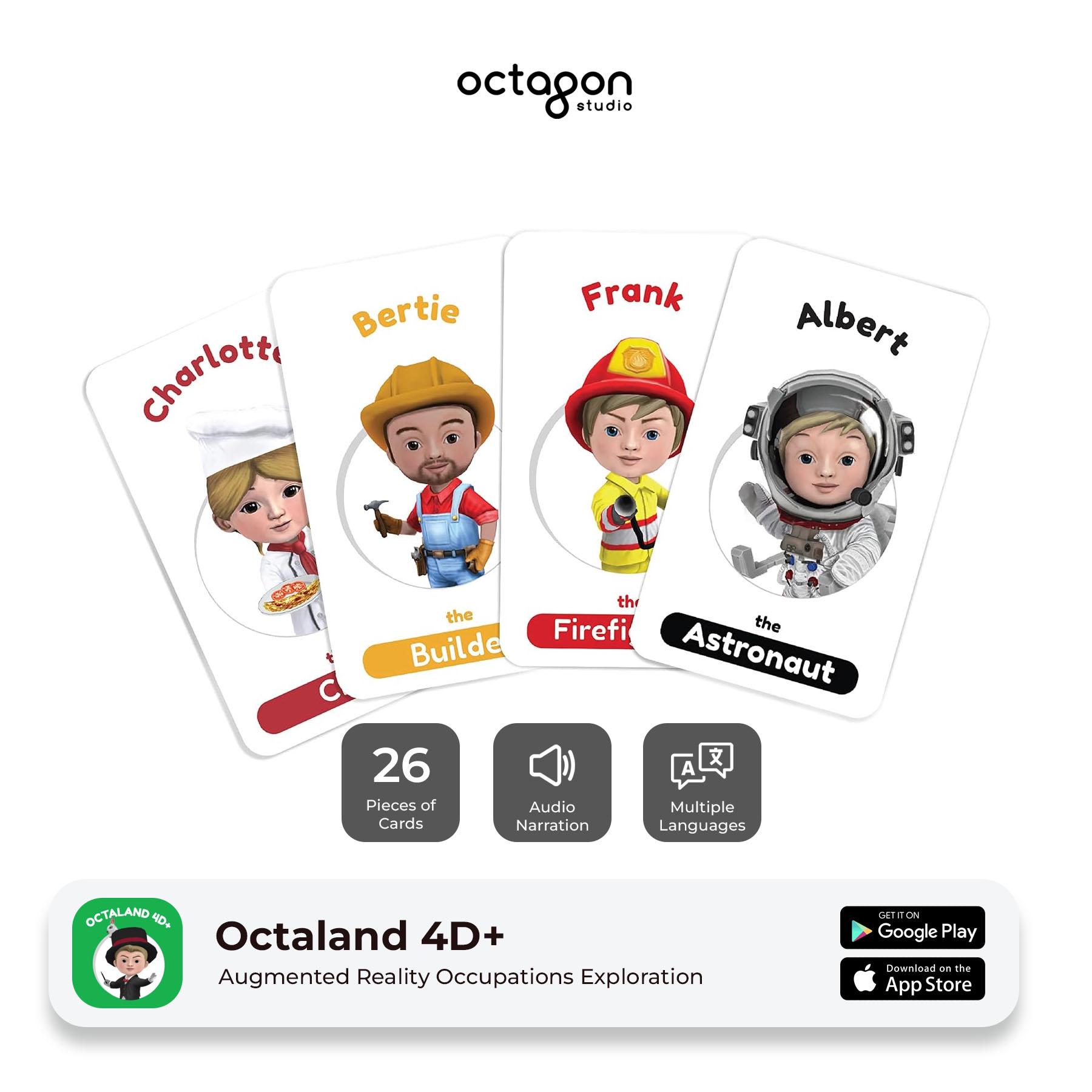 Octaland 4D Augmented Reality Alphabet Cards: Career ABC Learning Toy ...