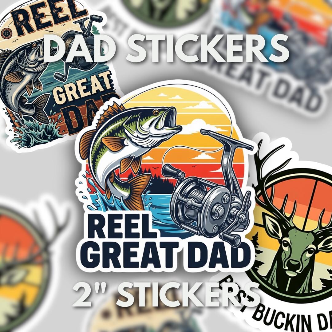 Reel Cool Dad Sticker | Hunting & Fishing Stickers for Dads ...