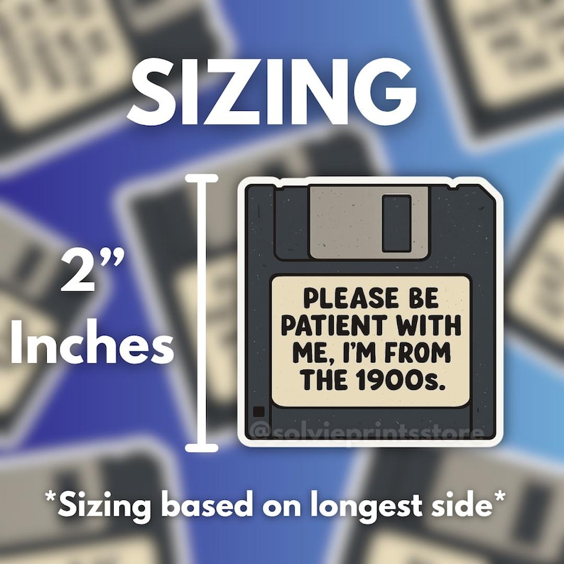 Retro Floppy Disk Sticker: Funny 90s Tech Vinyl Decal - Etsy