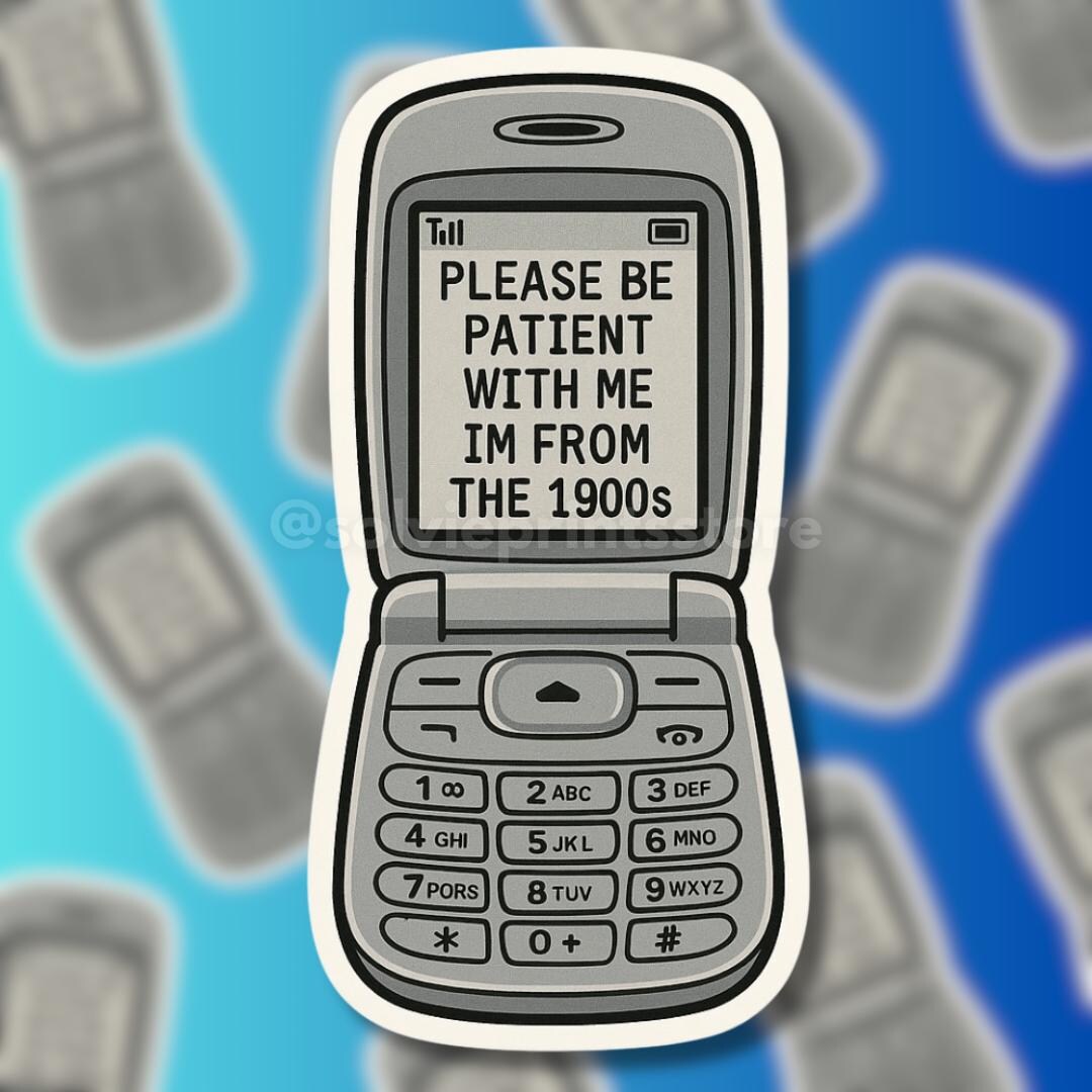 Retro Flip Phone Sticker: Funny 90s Nostalgic Vinyl Decal - Etsy