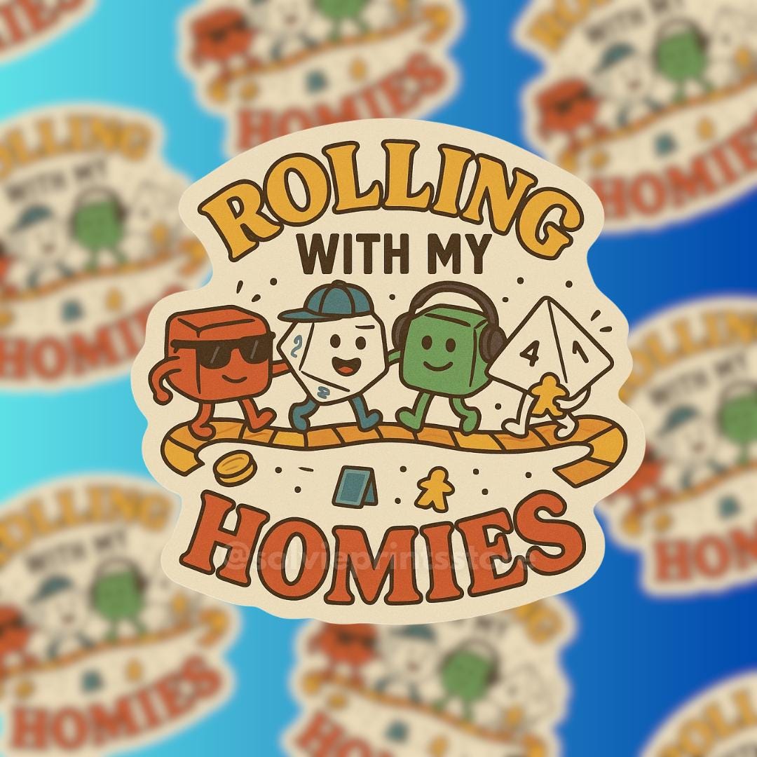 Rolling With My Homies Dice Sticker: Funny Gamer Vinyl Decal - Etsy