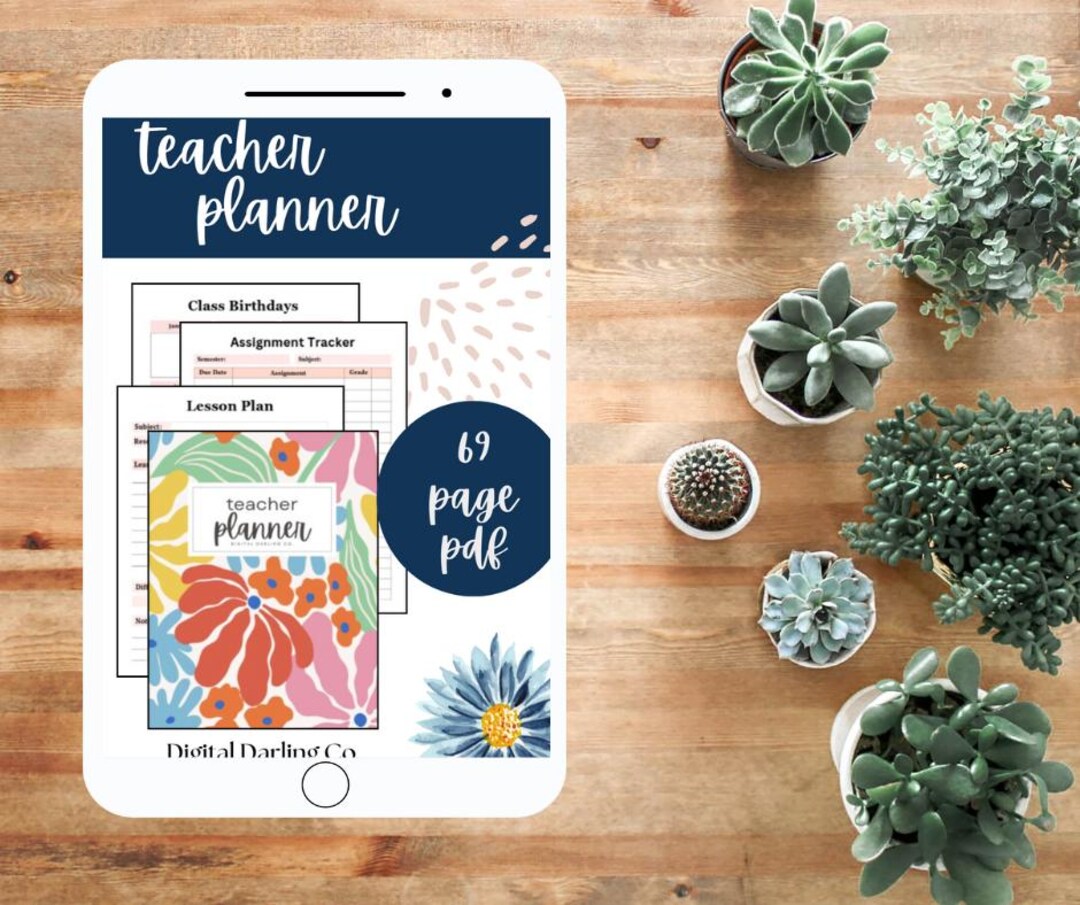 Teacher Planner | 69-page PDF | Printable | Digital | Organization - Etsy