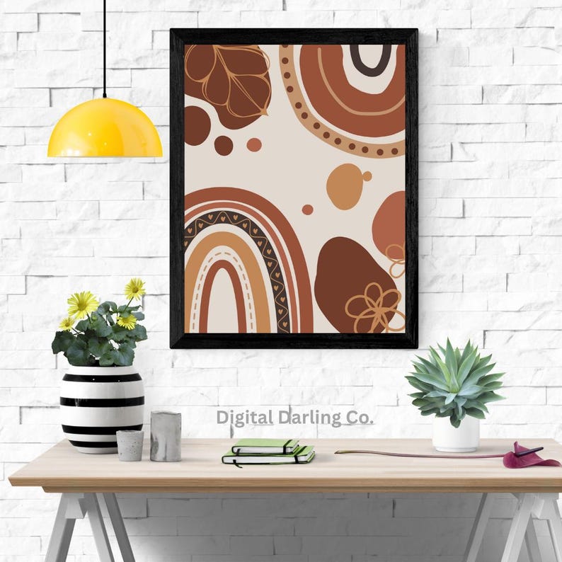 Printable Brown Swirl Wall Art – 18x24" Abstract Poster Download ...