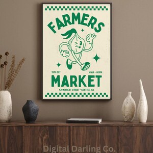 Farmers Market Poster Printable – 18x24 Vintage-inspired Produce Art ...