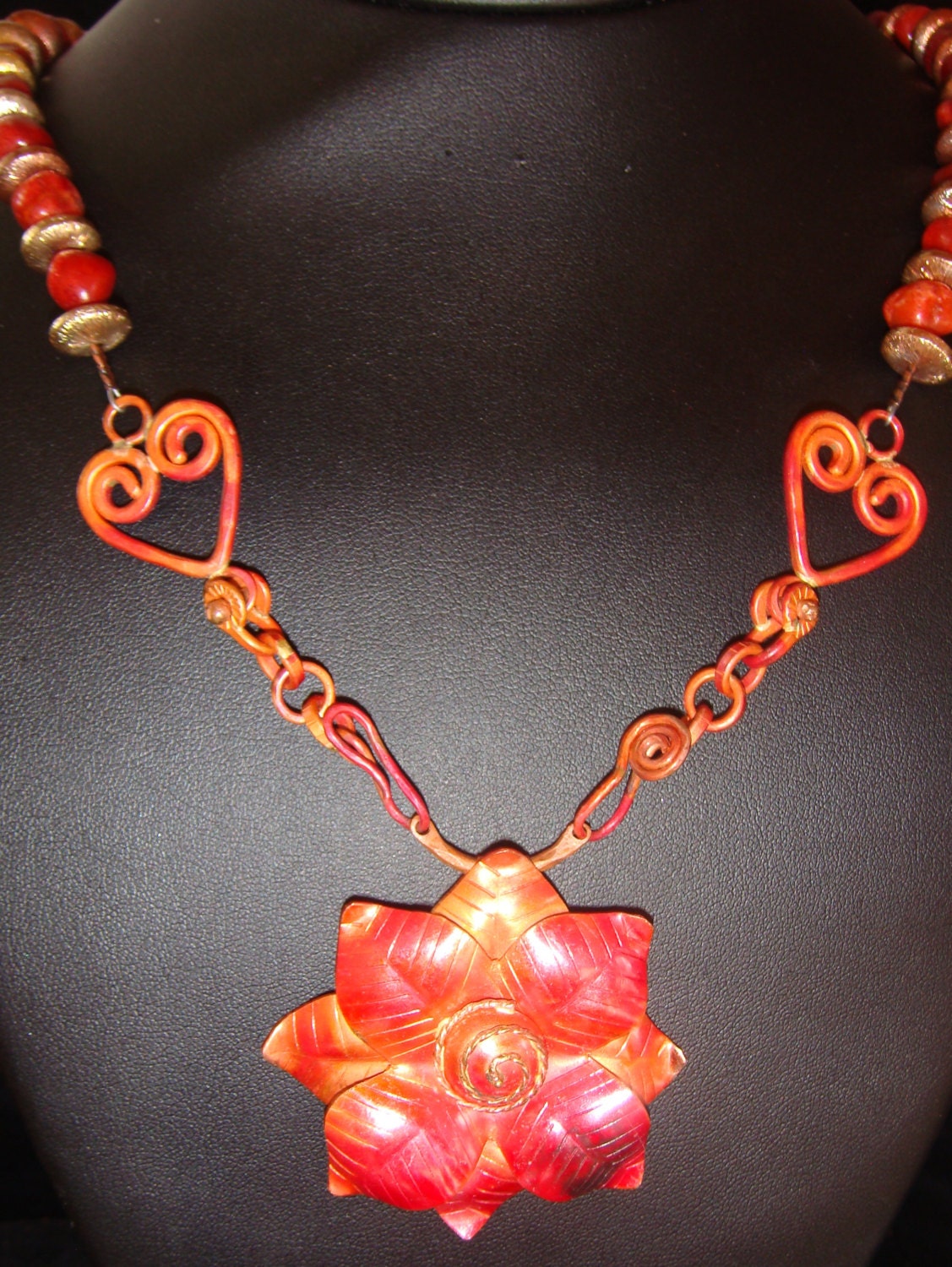 Patricia Healey Fired Copperand Red Jasper With Copper Accents Necklace ...