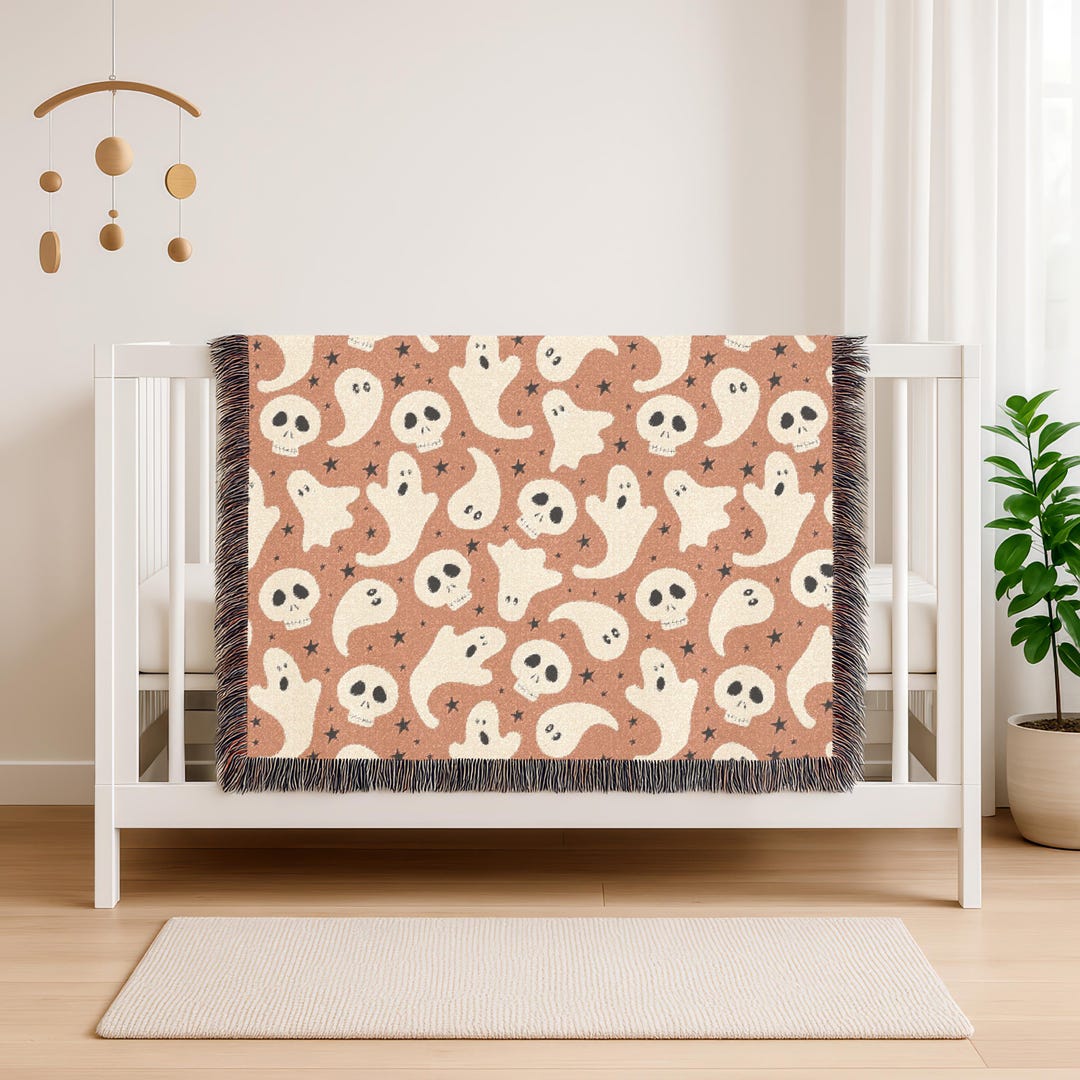 Spooky Season Halloween Woven Throw Blanket Halloween Cotton Blanket ...