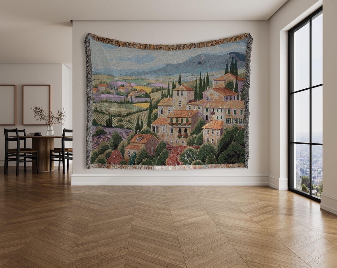 Italian Woven Tapestry Toscana Landscape Cotton Wall Hanging - Etsy