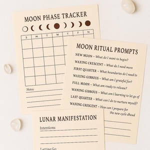 Moon Phase Tracker Printable | Lunar Manifestation Journal Pages ...