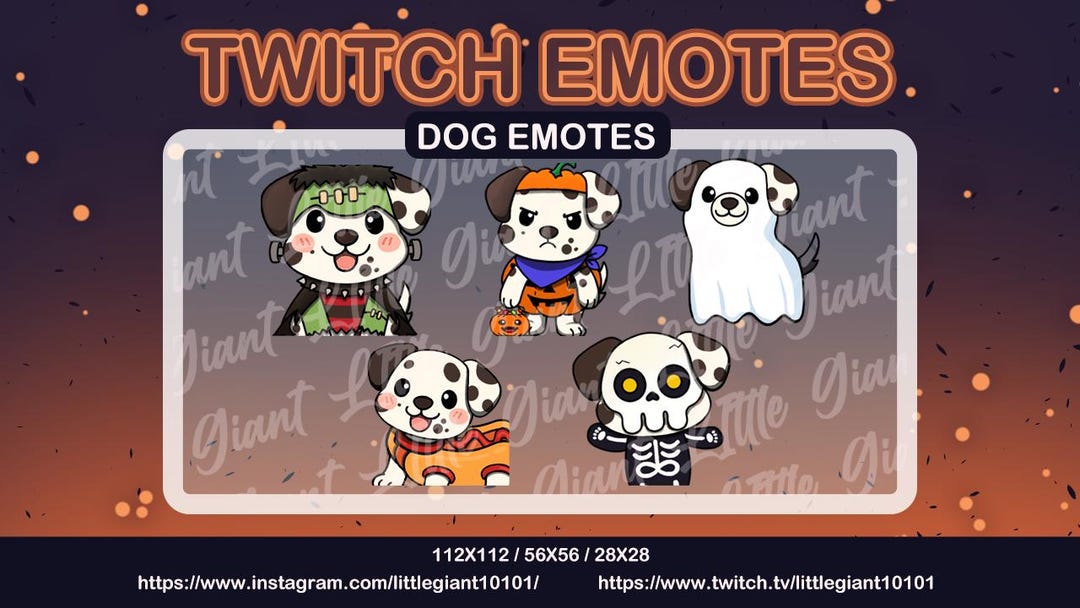 Dog Halloween Spooky Cute Emotes for Twitch, Discord, Youtube – Ghost ...