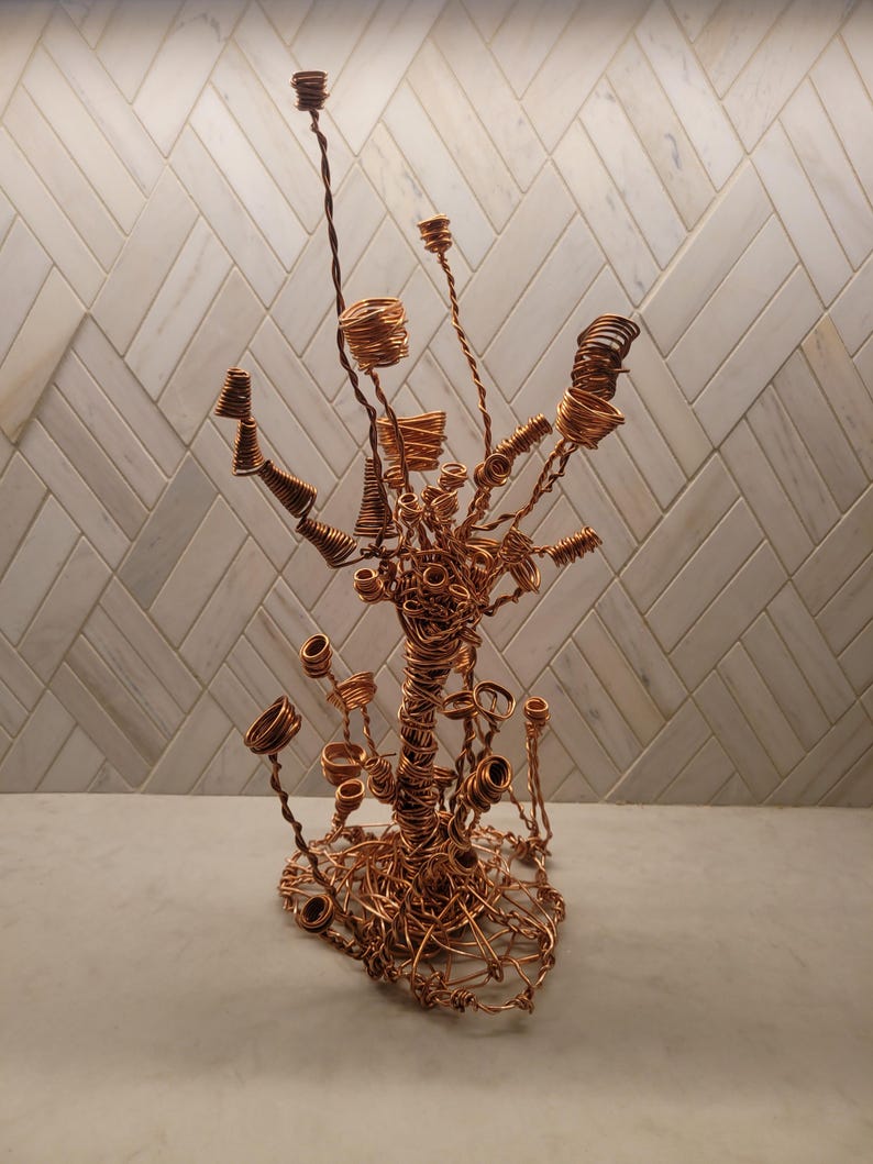 Handcrafted Copper Wire Tree Sculpture--unique Wire Art Home Decor - Etsy