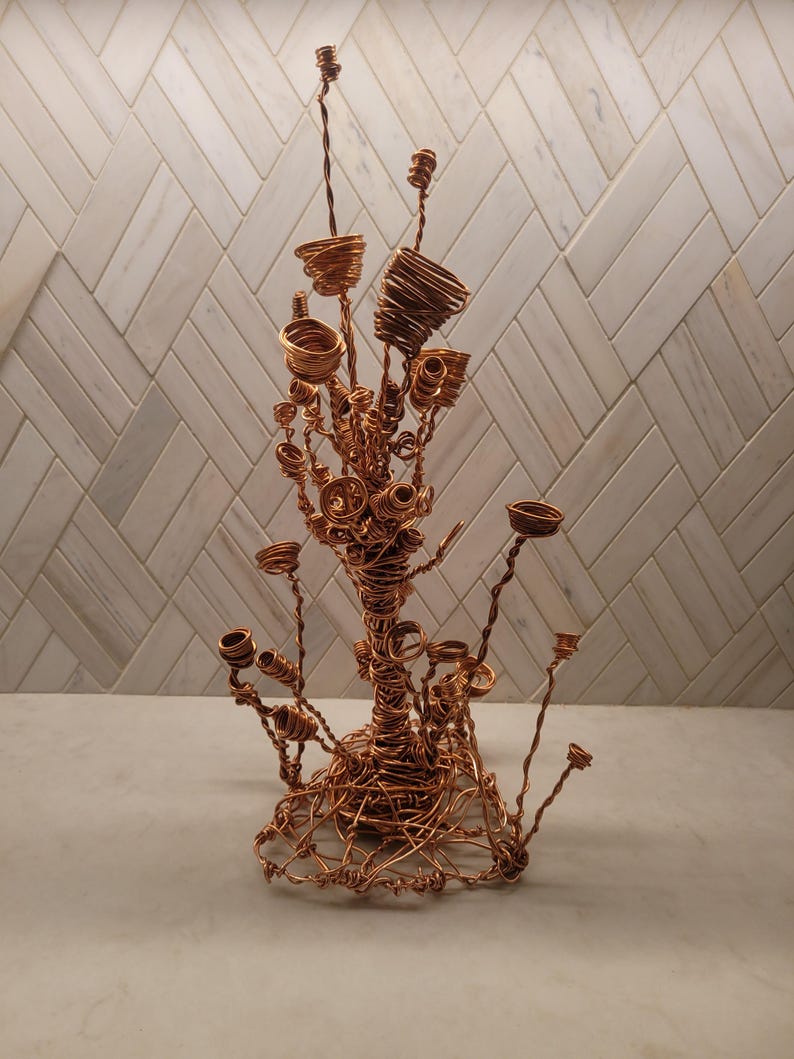 Handcrafted Copper Wire Tree Sculpture--unique Wire Art Home Decor - Etsy
