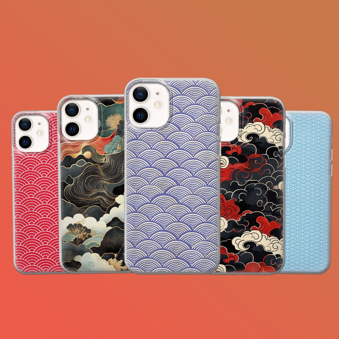 Seigaiha Waves Phone Case Kintsugi Cloud Cover for iPhone 16E, 16pro ...