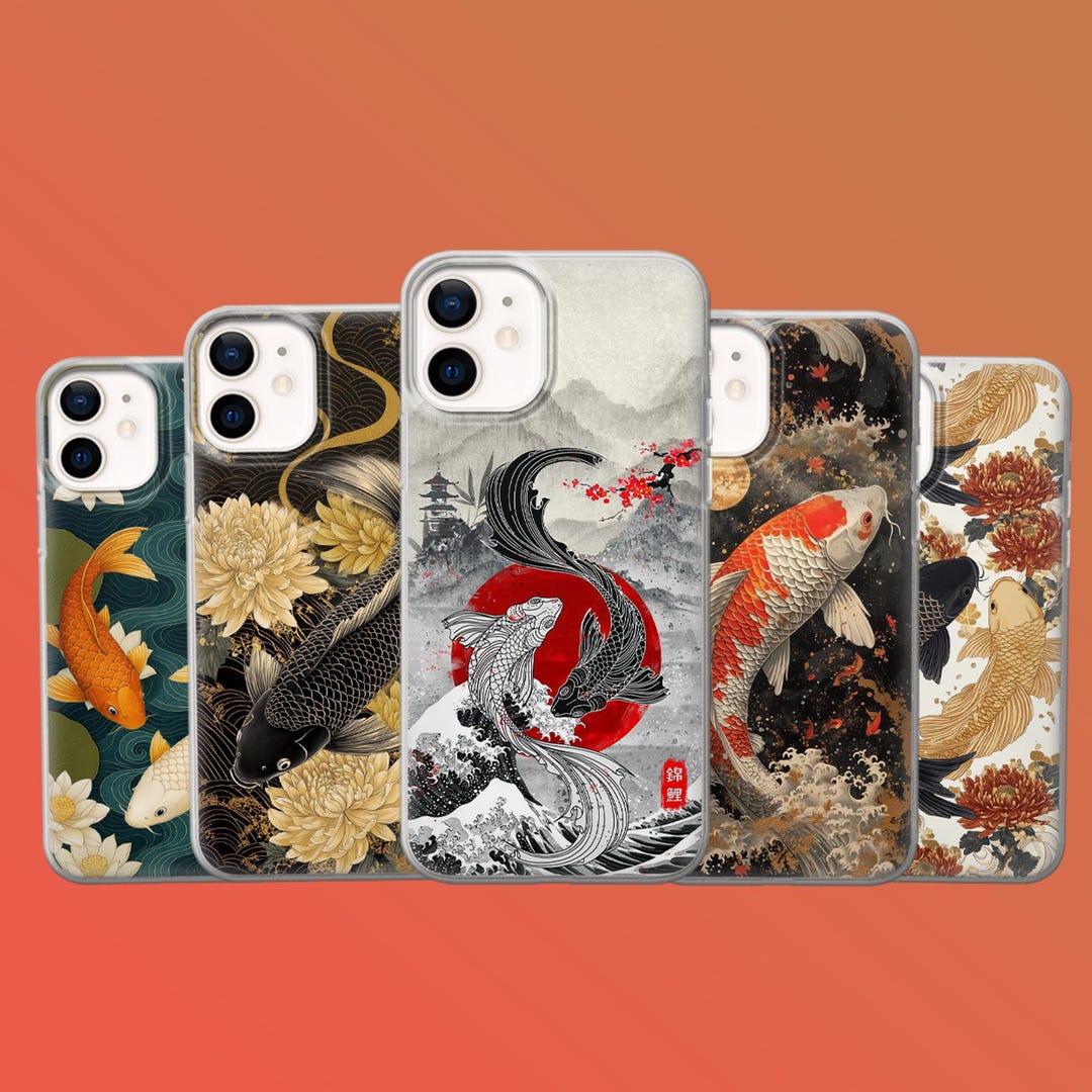 Koi Fish Phone Case Yin and Yang Japanese Cover for iPhone 16E, 16pro ...