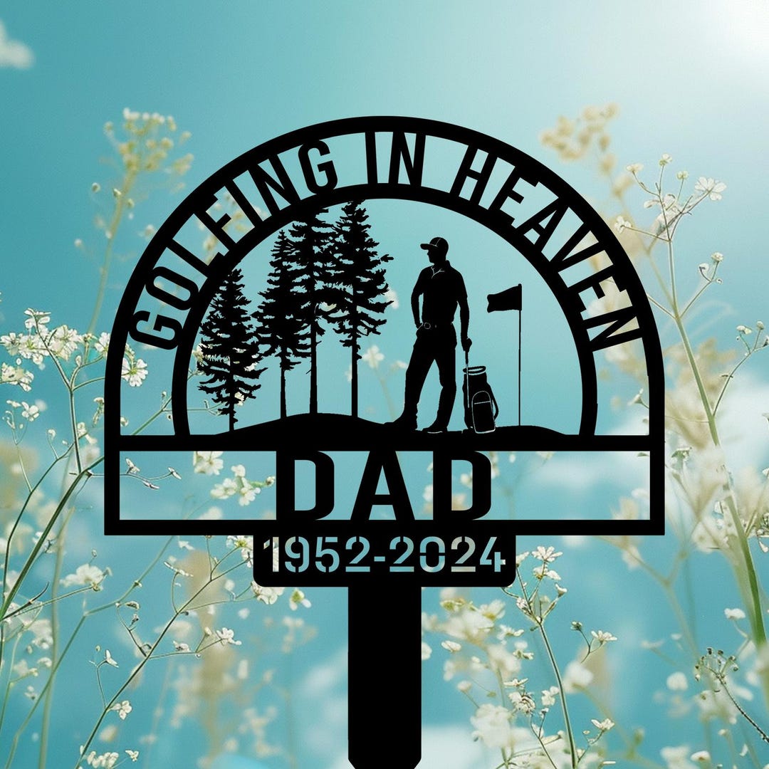 Personalized Golfer Grave Marker, Custom Golfer Memorial Sign, Golf ...