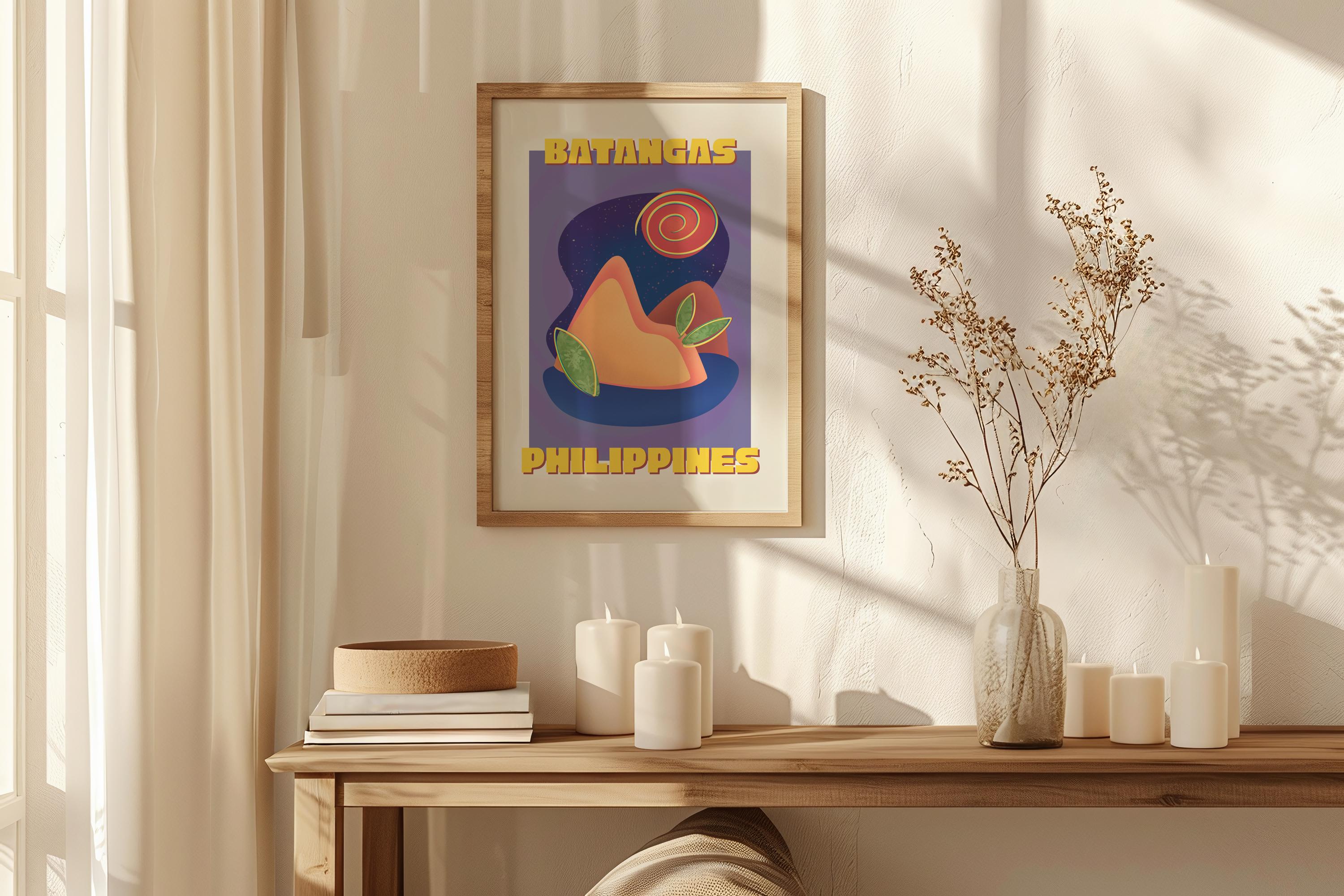 Batangas Geometric Poster Printable – Night Coastal Digital Wall Art ...