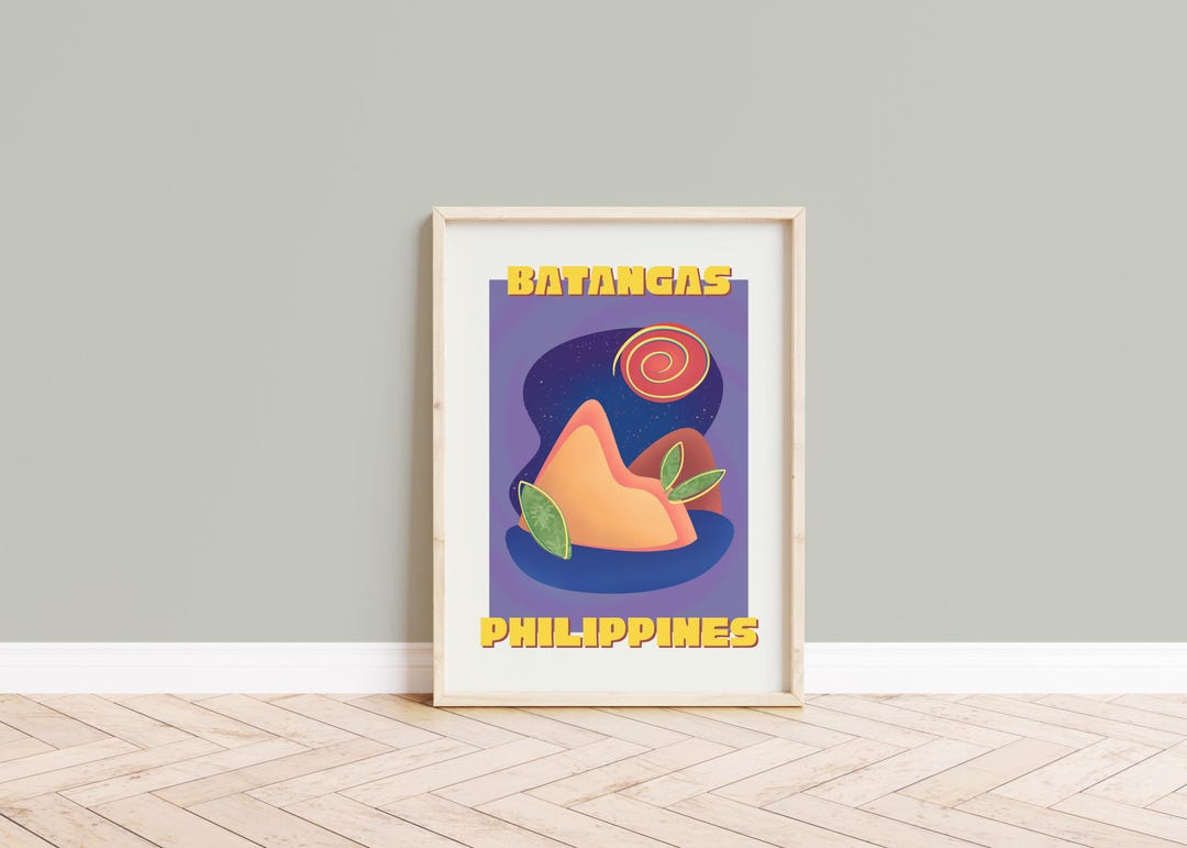 Batangas Geometric Poster Printable – Night Coastal Digital Wall Art ...
