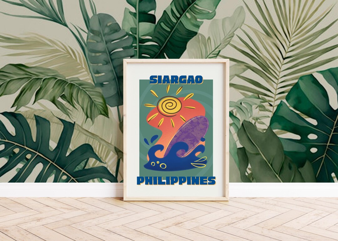 Siargao Surf Print – Beach Poster Printable, Philippines Coastal Wall ...
