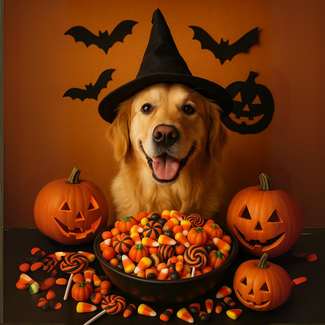 Custom Halloween Pet Portrait: Spooky Costume Art (digital Download A4 ...