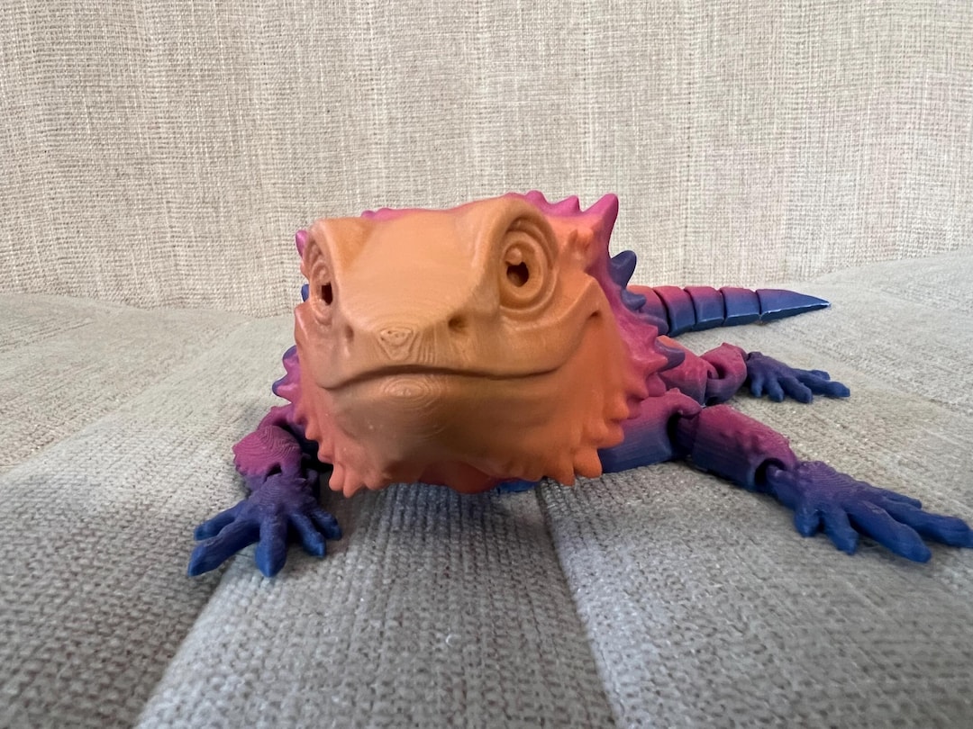 Realistic 3D Printed Articulating Flexi Bearded Dragon Lizard Toy ...