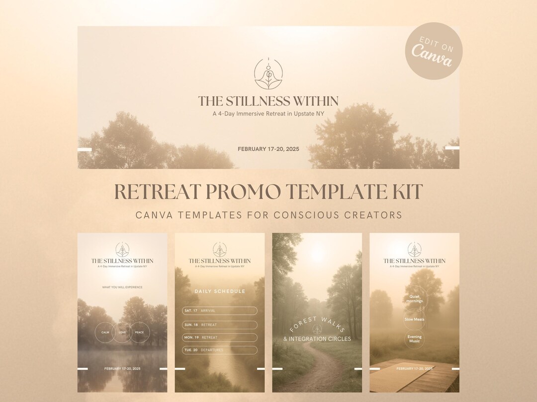 Retreat Promo Template Kit - Etsy